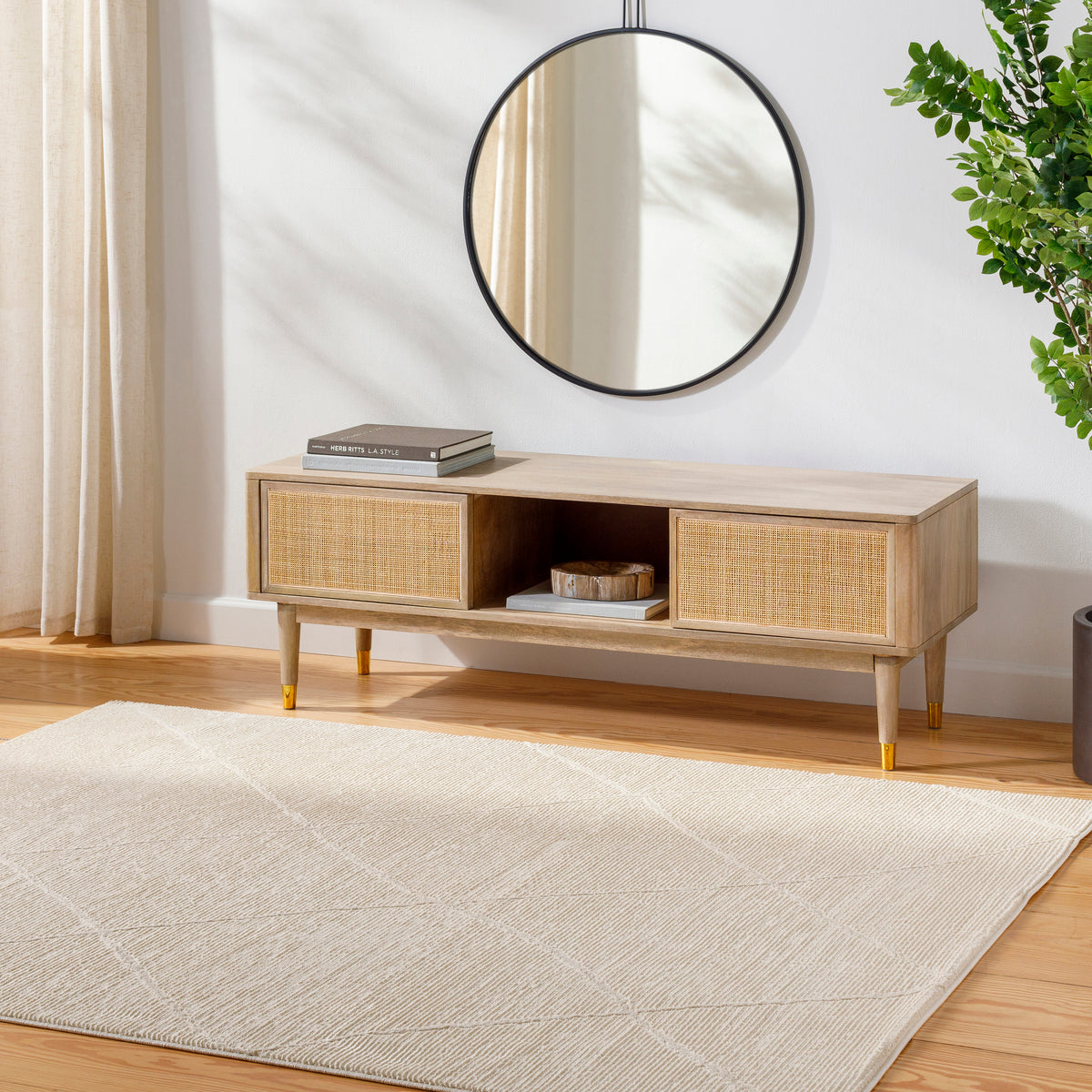 Emerson Washable Rug in Ivory Diamond – Loom & Stone