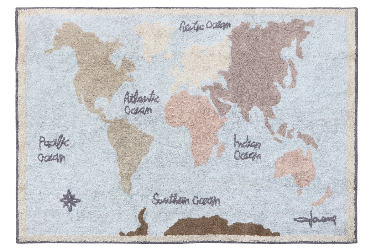 World Map Washable Rug – Loom & Stone