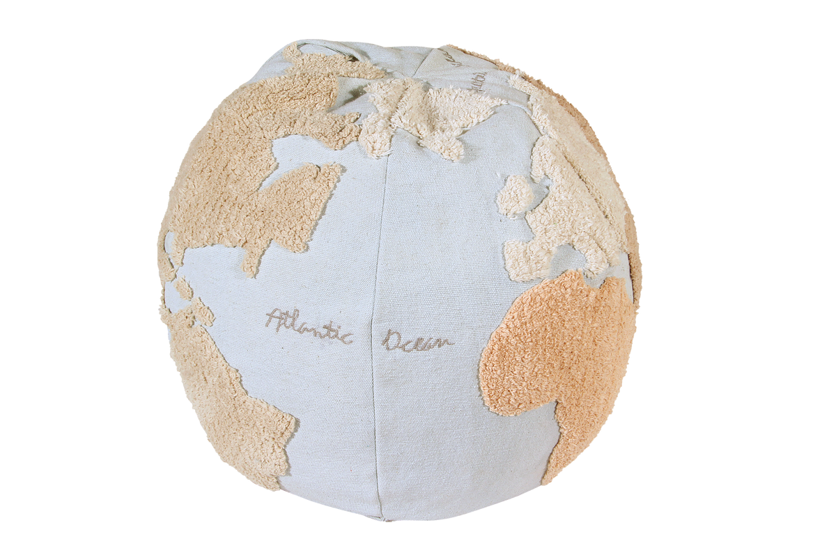 World Map Washable Pouf – Loom & Stone